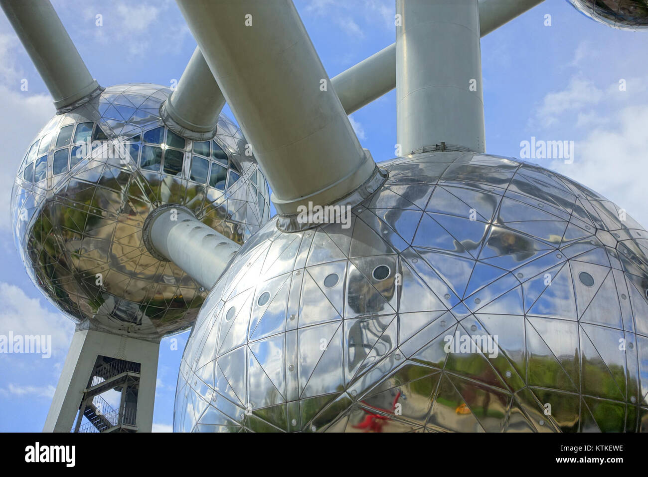 The Atomium in Brussels, Belgium, is an iconic building constructed for ...