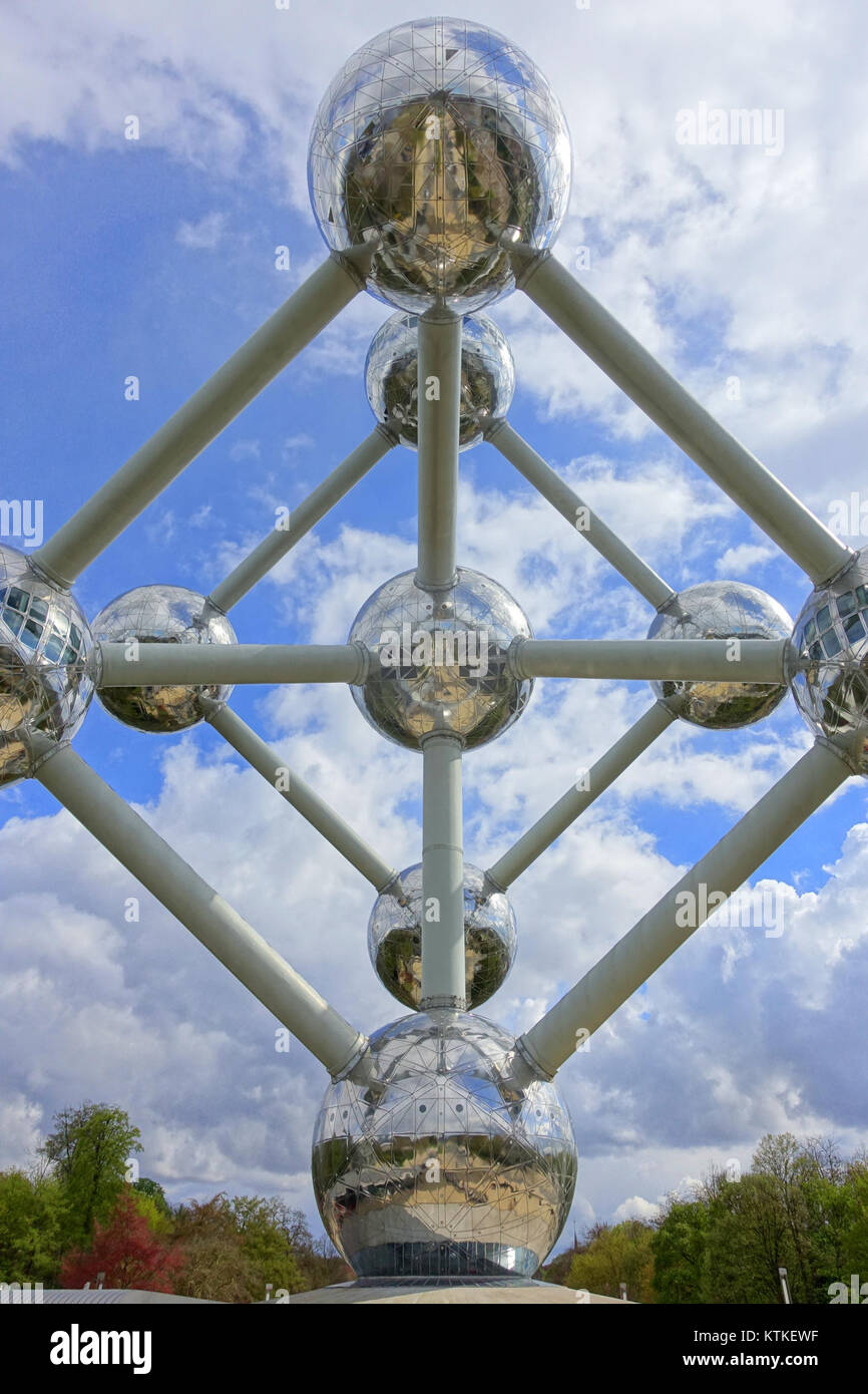 The Atomium in Brussels, Belgium, is a landmark structure originally ...