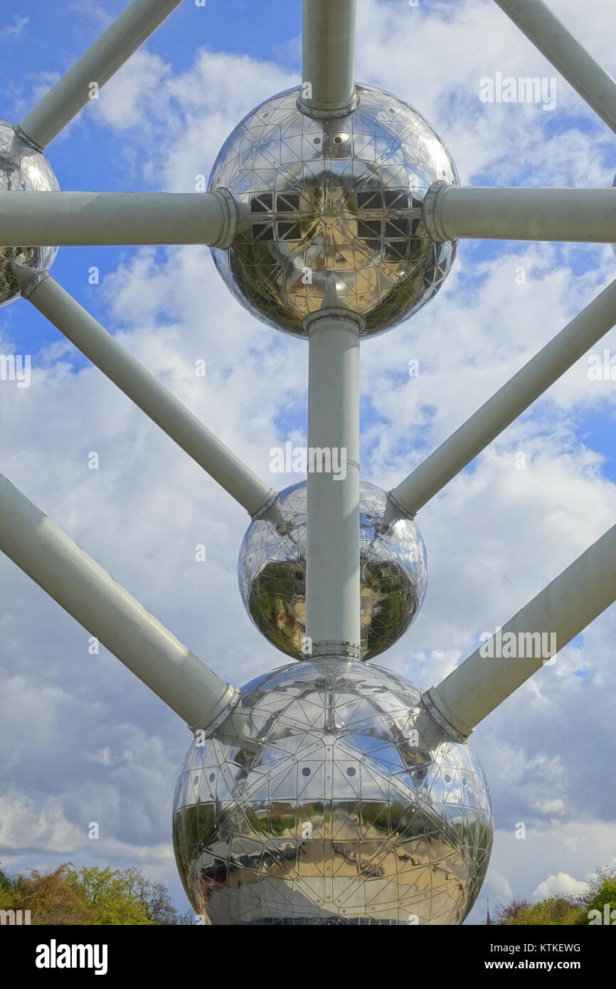 Photograph of the Atomium, a landmark building in Brussels, Belgium ...