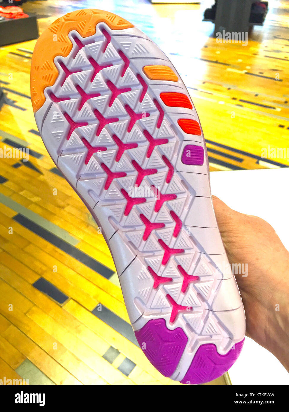 Athletic footwear featuring an auxetic sole, a unique design that ...