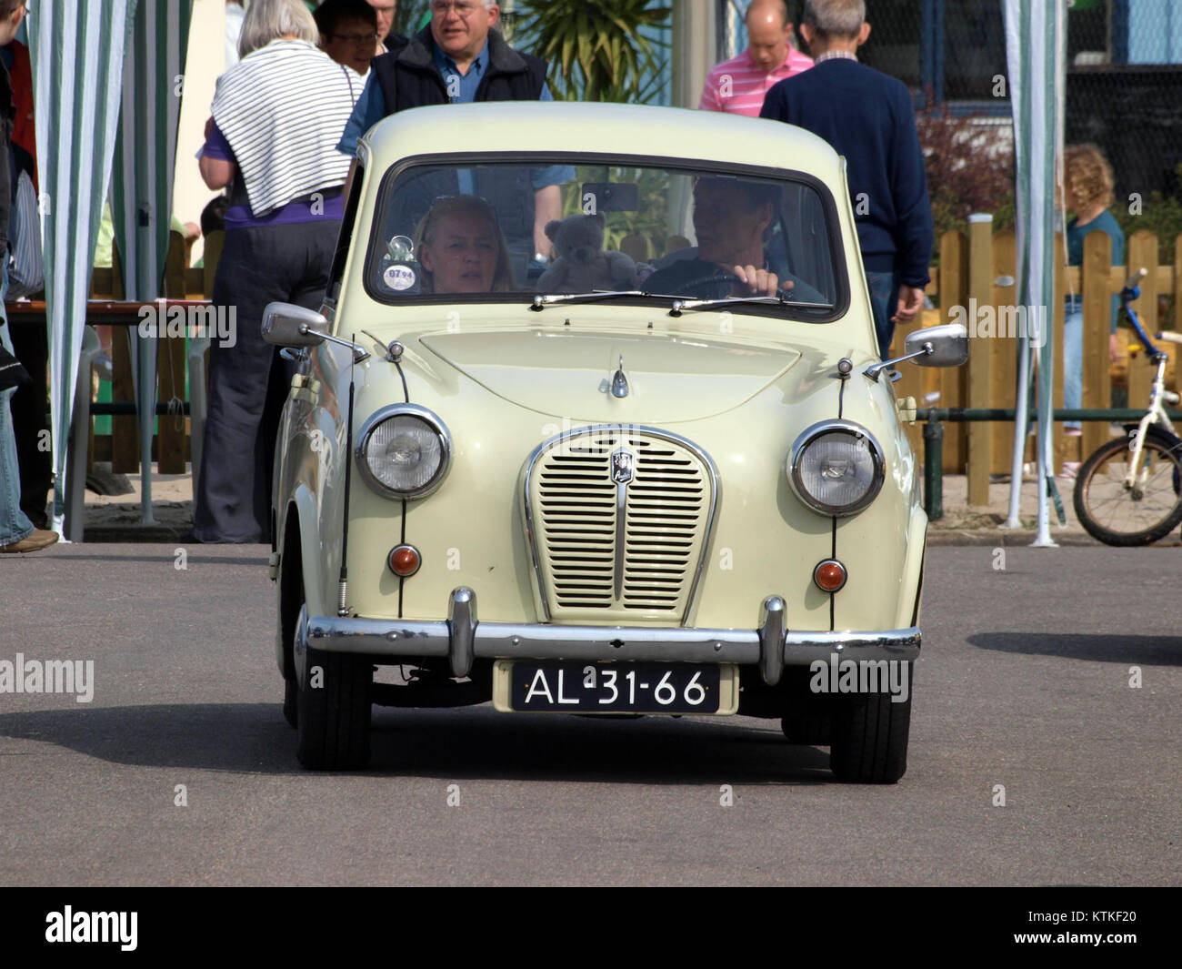 The Austin A35 Saloon, a compact car from 1957, is displayed with its ...