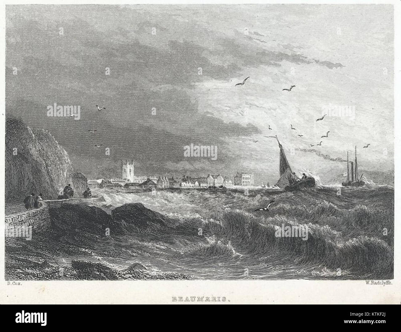 This image shows Beaumaris, a town located on the Isle of Anglesey in ...