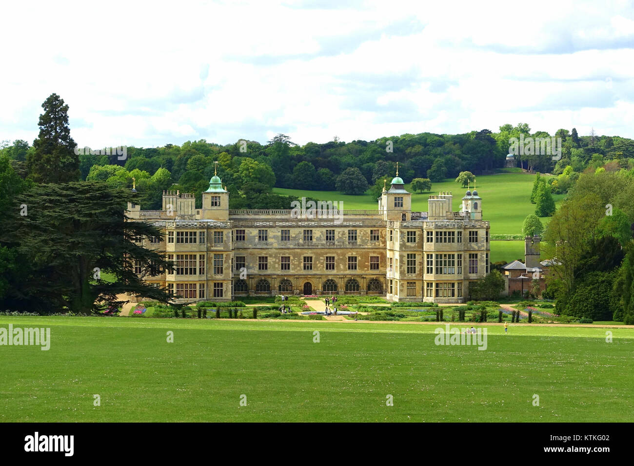 Audley End House, located in Essex, England, is a grand Jacobean ...