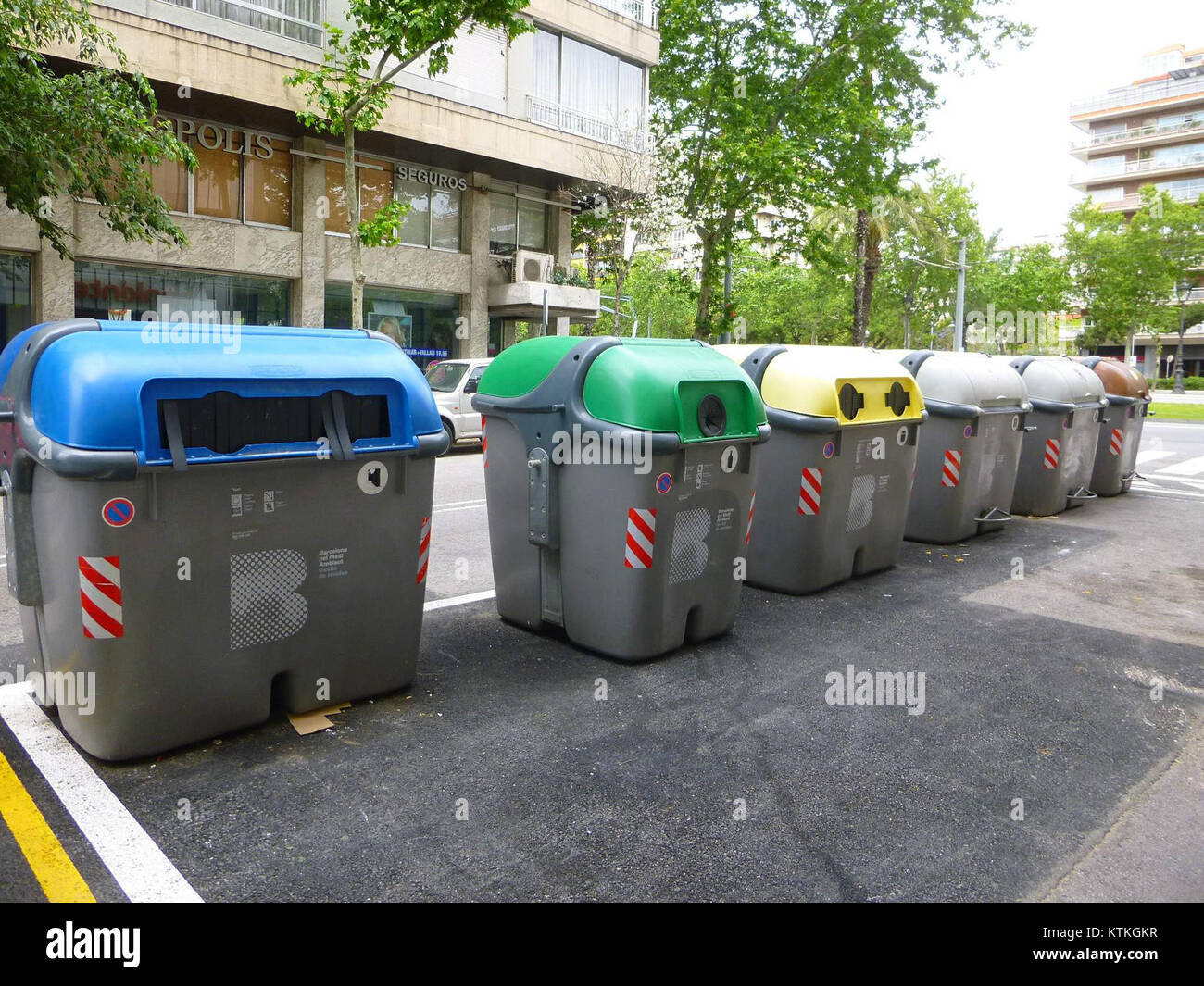 An image showcasing the urban waste recycling efforts in Barcelona ...