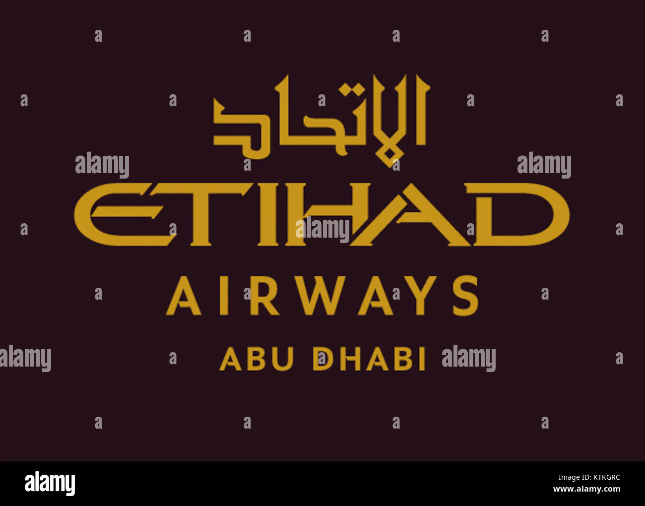 The Etihad Airways logo represents the brand's identity, featuring a ...