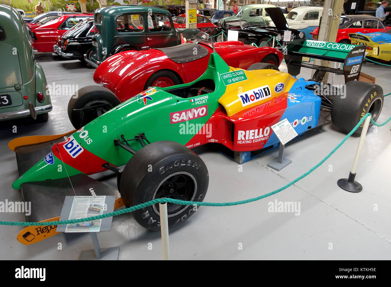 The Benetton F1 187 03, a race car from 1987, is displayed at the ...