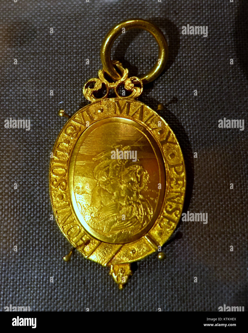 A gold Badge of the Order of the Garter from the 1600s, displayed in ...