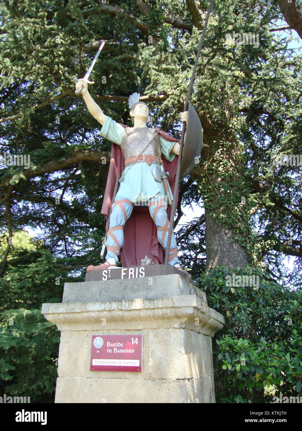 A statue of Saint Fris in Bassoues, Gers, France, located at the ...
