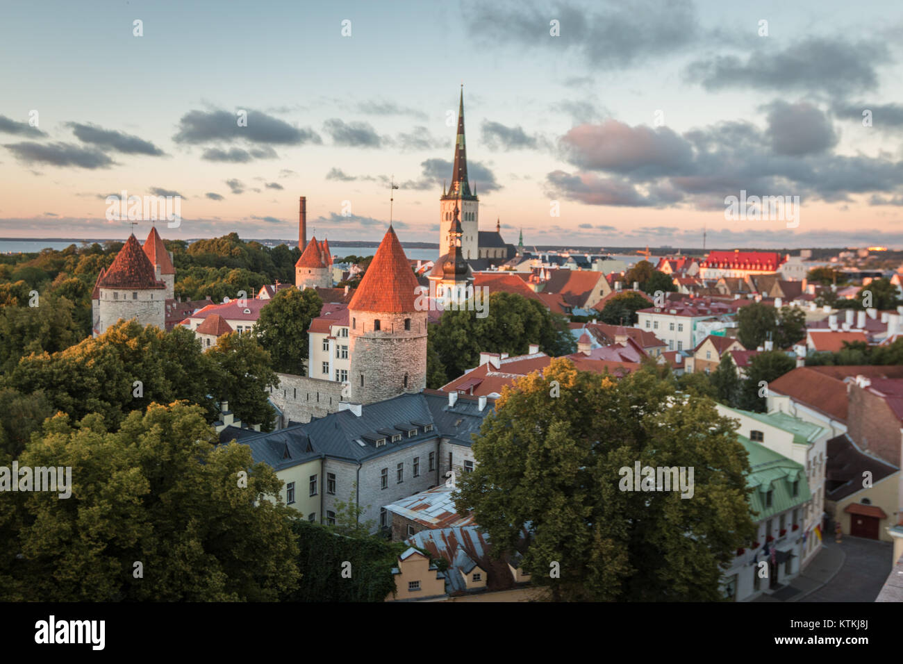 Nice sunset in Tallinn Stock Photo - Alamy