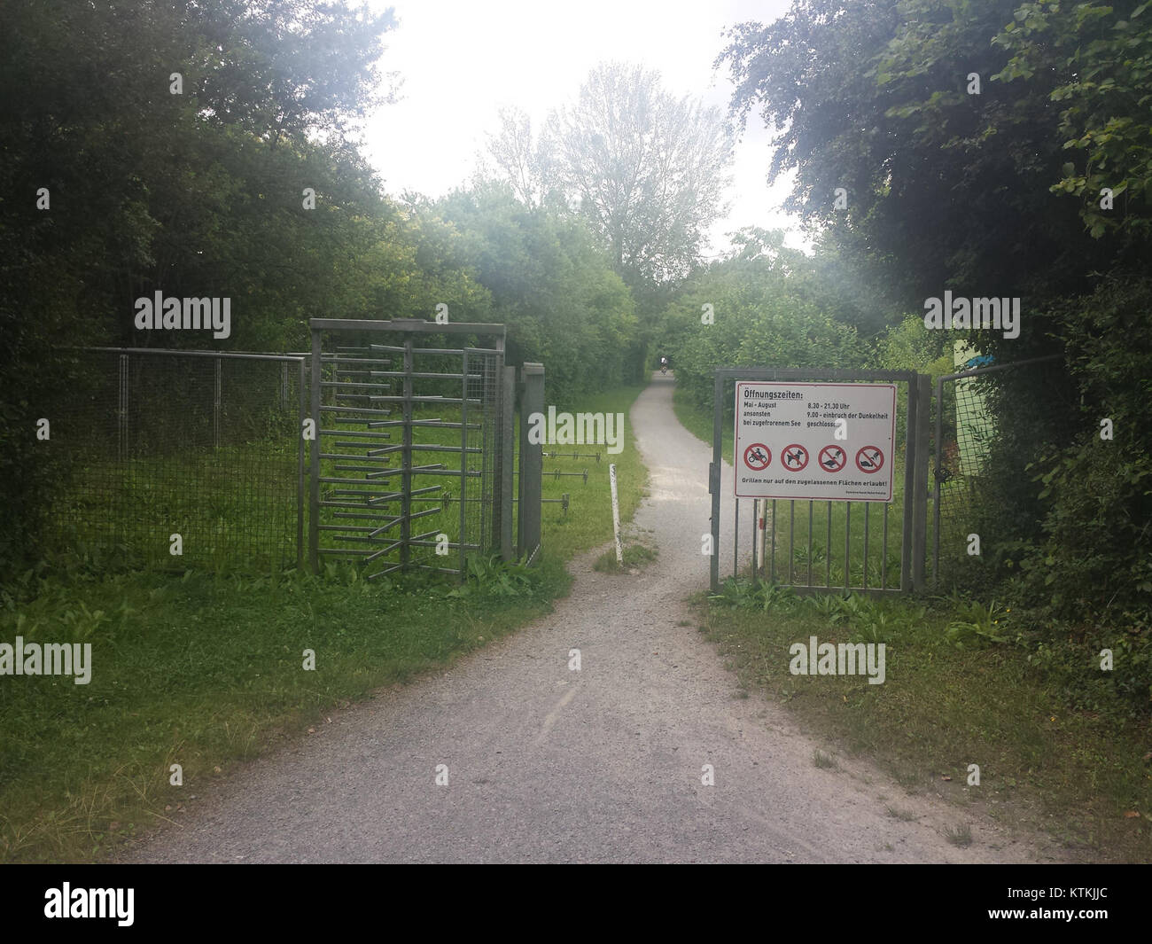 Badesee Erlabrunn is a small lake located in Germany. The entrance to ...