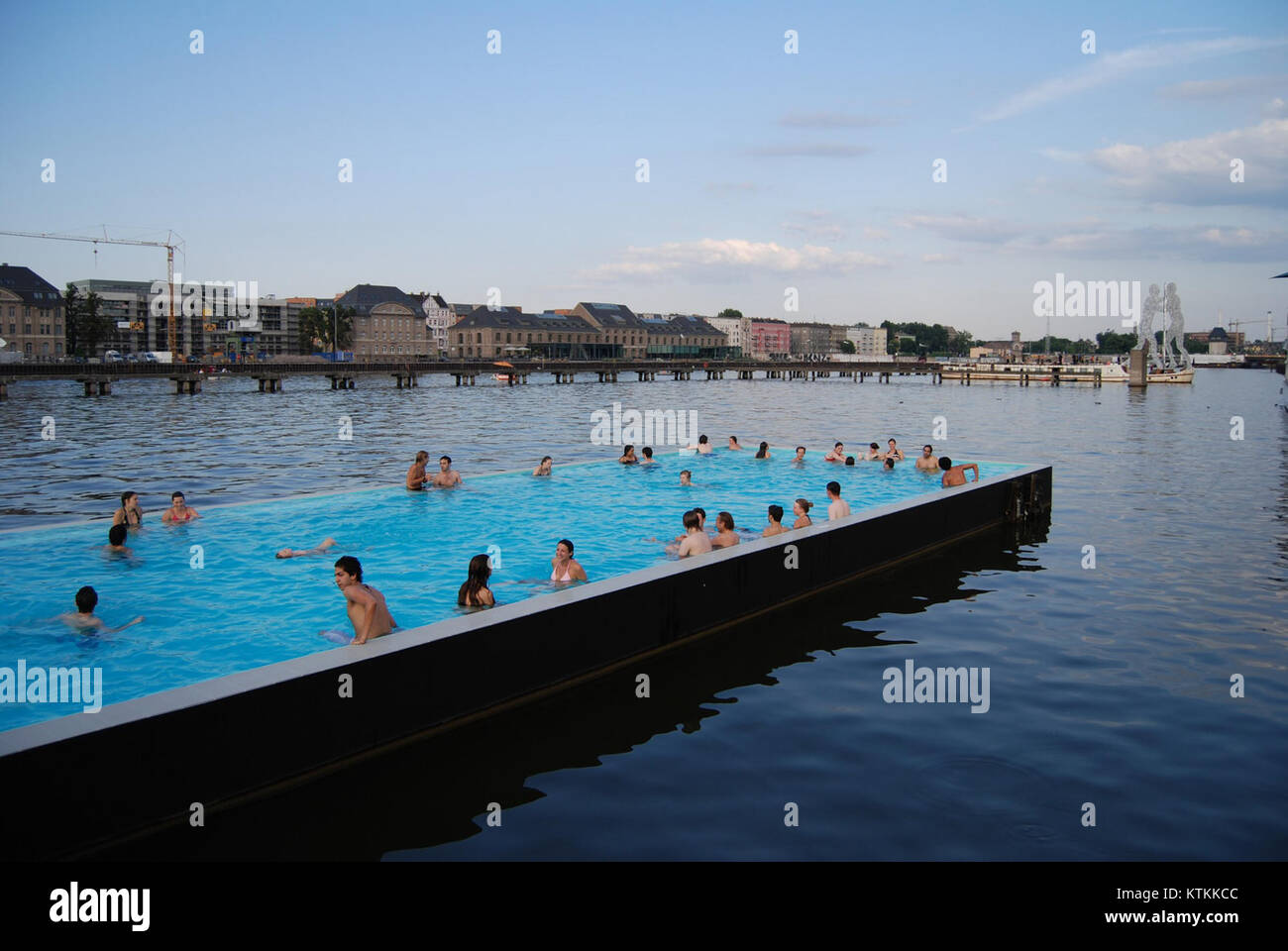 Badeschiff Berlin is a floating pool located on the Spree River in ...