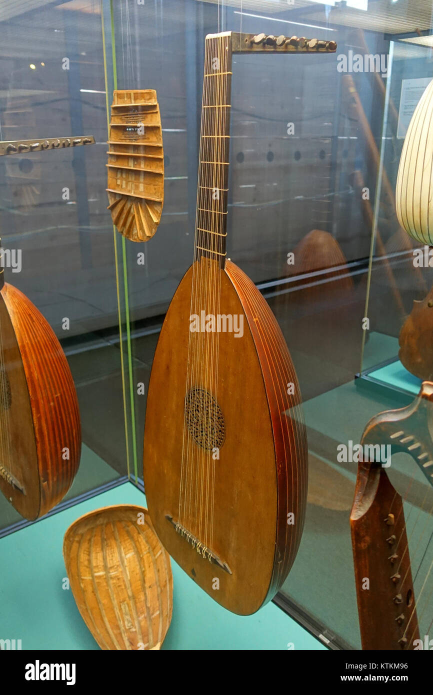 The bass lute, crafted by Michielle Harton in 1599, is displayed at the ...