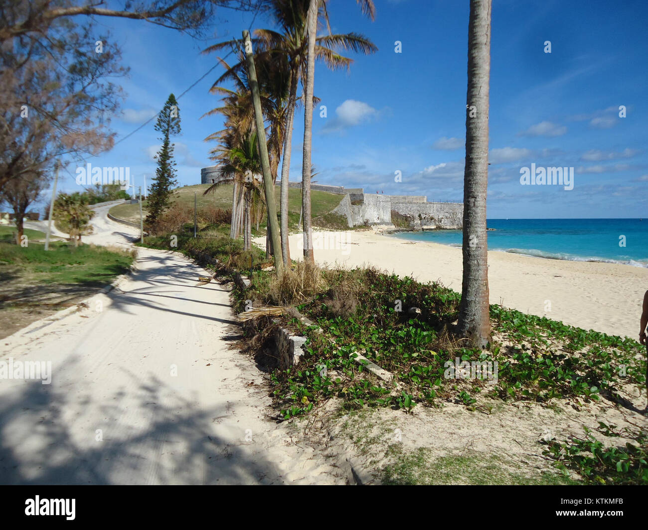 This photograph captures the pristine shoreline and beach of Bermuda ...