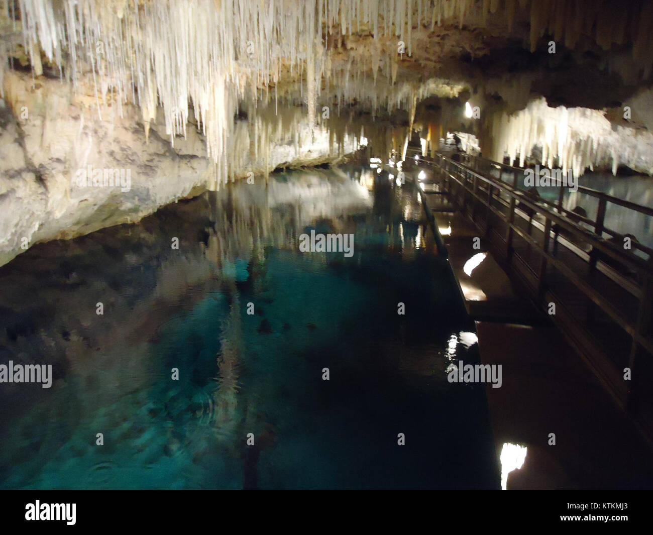This image captures one of the caves in Bermuda, part of the island's ...