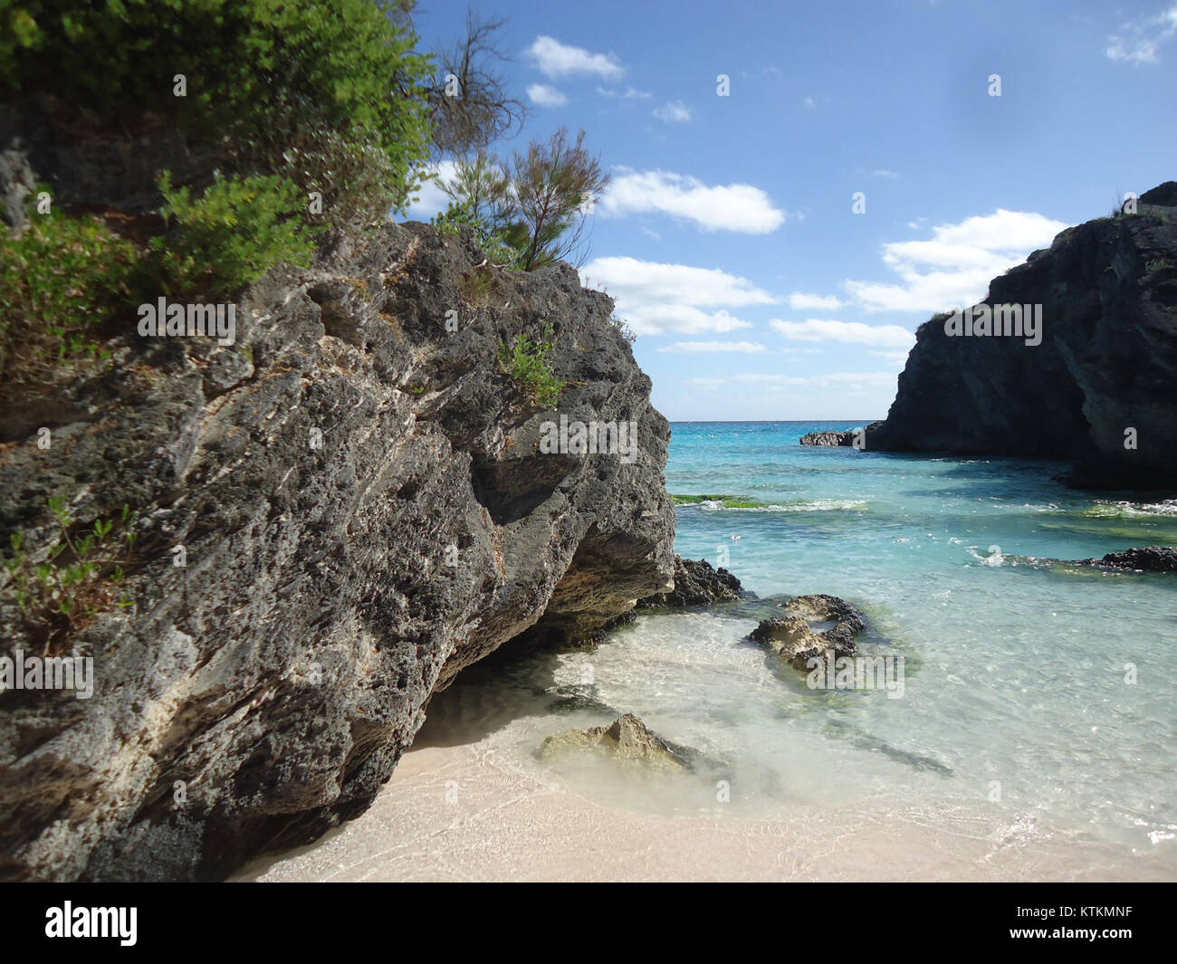 This image captures a scenic beach view in Bermuda, a British Overseas ...