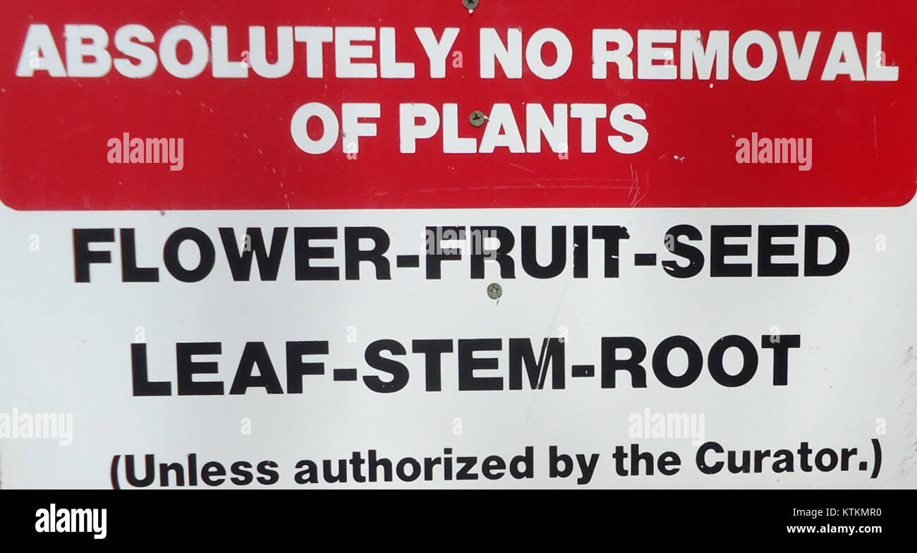This photograph from Bermuda showcases a notice at the Arboretum ...
