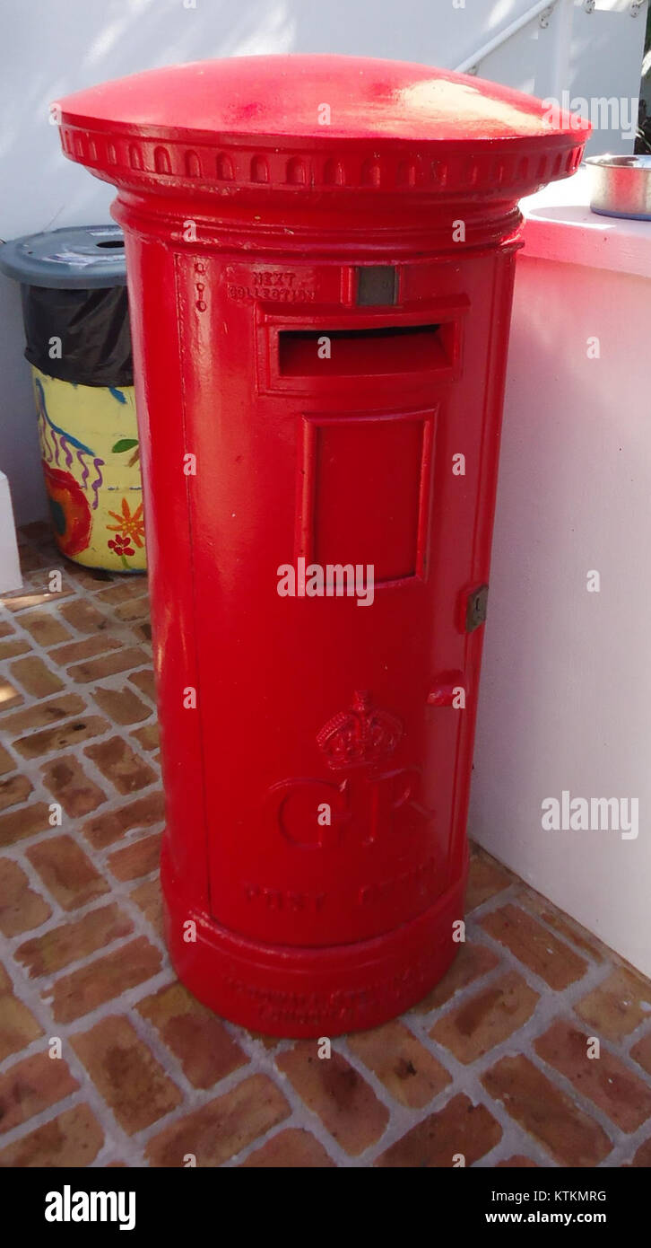 This photo features an old-fashioned mail box located in Bermuda, a ...