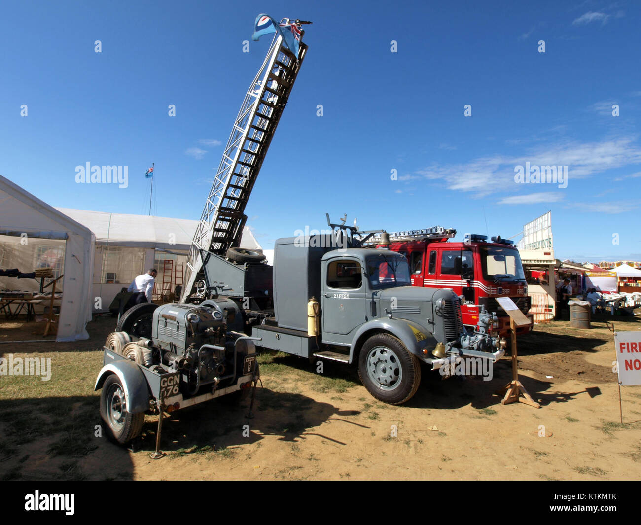 Photograph of an Austin K6 turntable ladder fire engine, equipped with ...