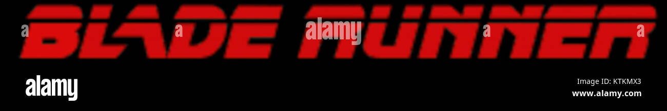 The *Blade Runner* logo in red is a modern graphic representation of ...