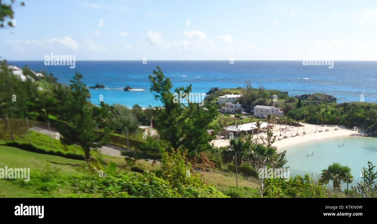 A serene shoreline view of Bermuda, UK, capturing a house along the ...