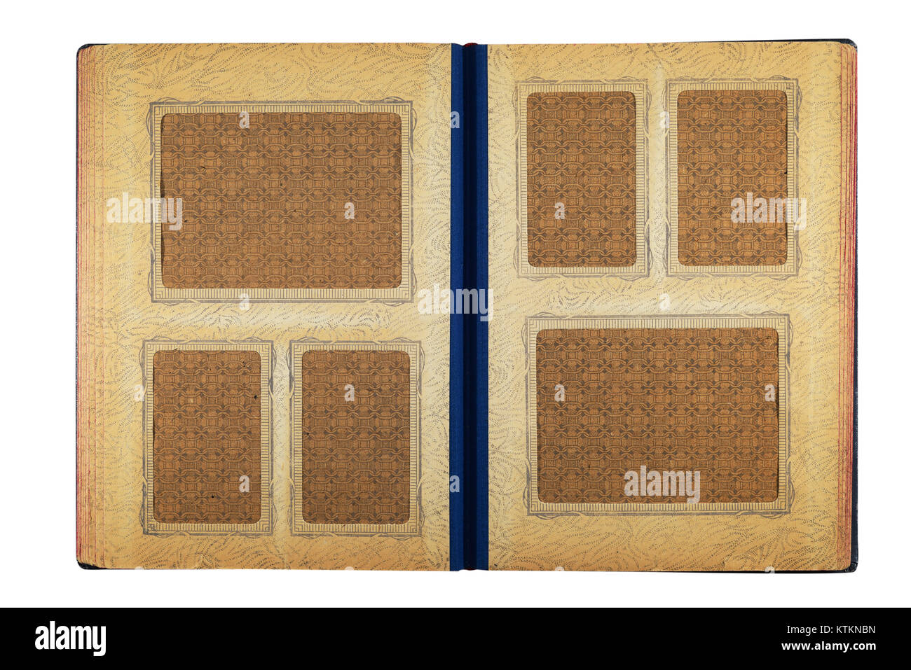 opened old vintage photo album on white background Stock Photo - Alamy
