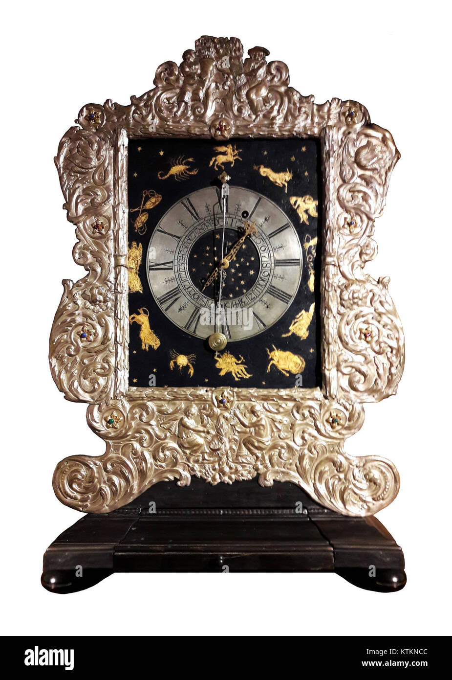 Augsburg Table clock with signs of the zodiac Stock Photo - Alamy