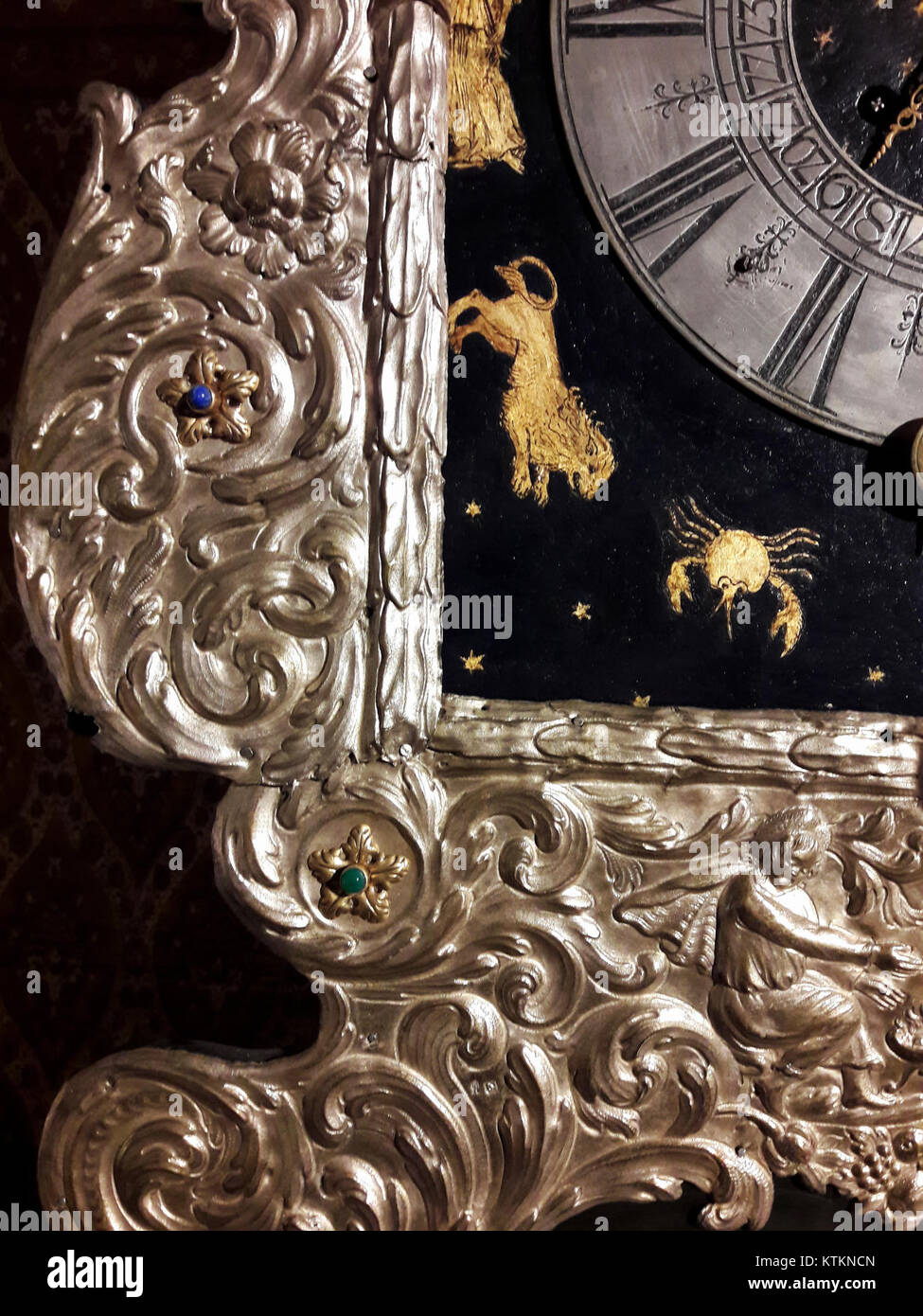 The Augsburg table clock features intricate designs representing the ...