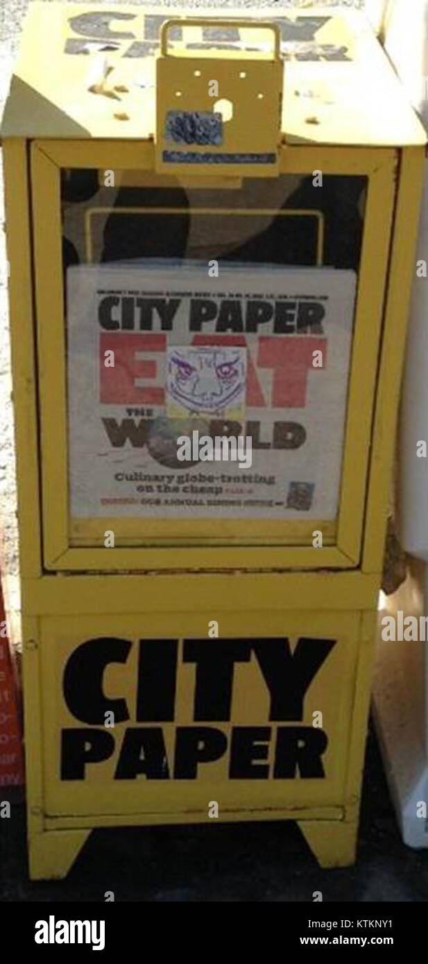 The Baltimore City Paper yellow box is a distribution point used for ...