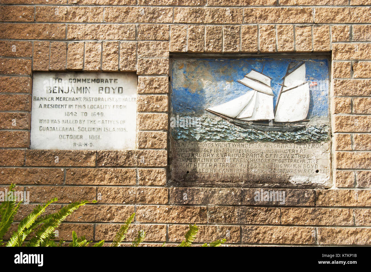 The Ben Boyd Road plaque commemorates the historic route in New South ...