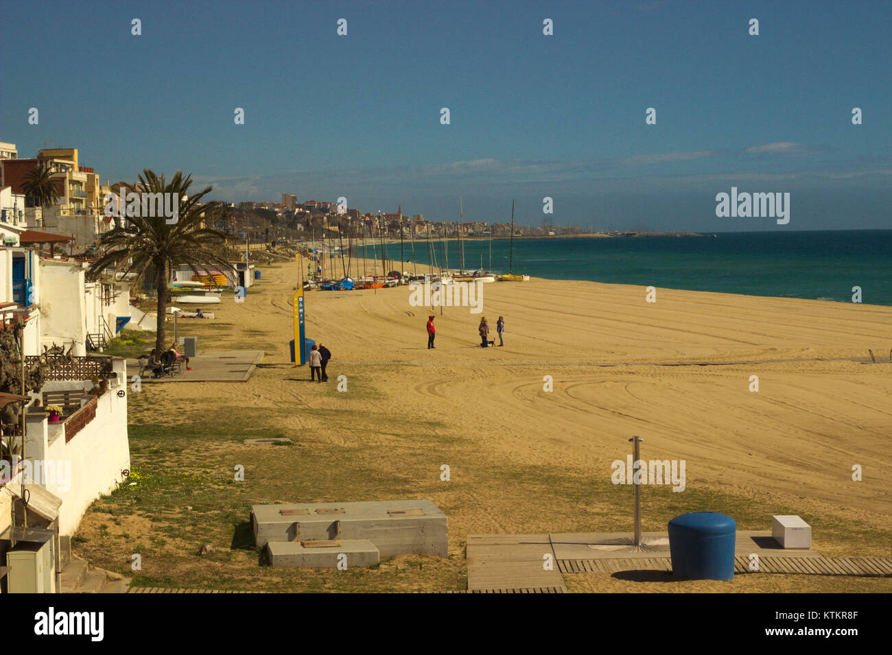 This image captures a scene from Barcelona in 2017, showcasing the city ...