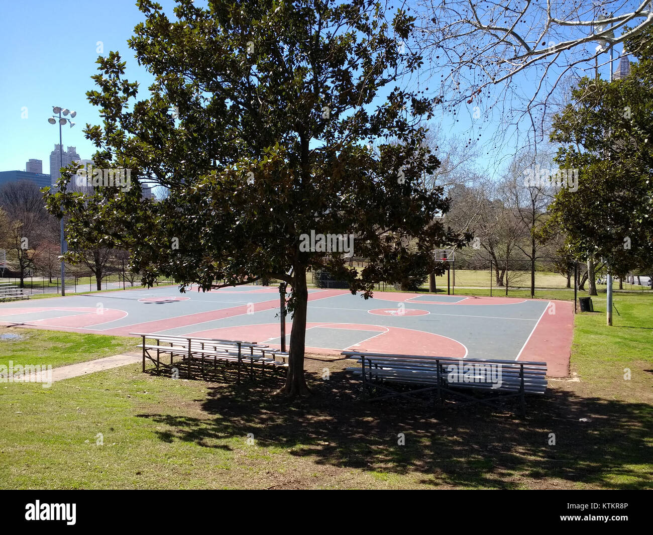 Basketball courts in Central Park, Atlanta, provide a recreational ...