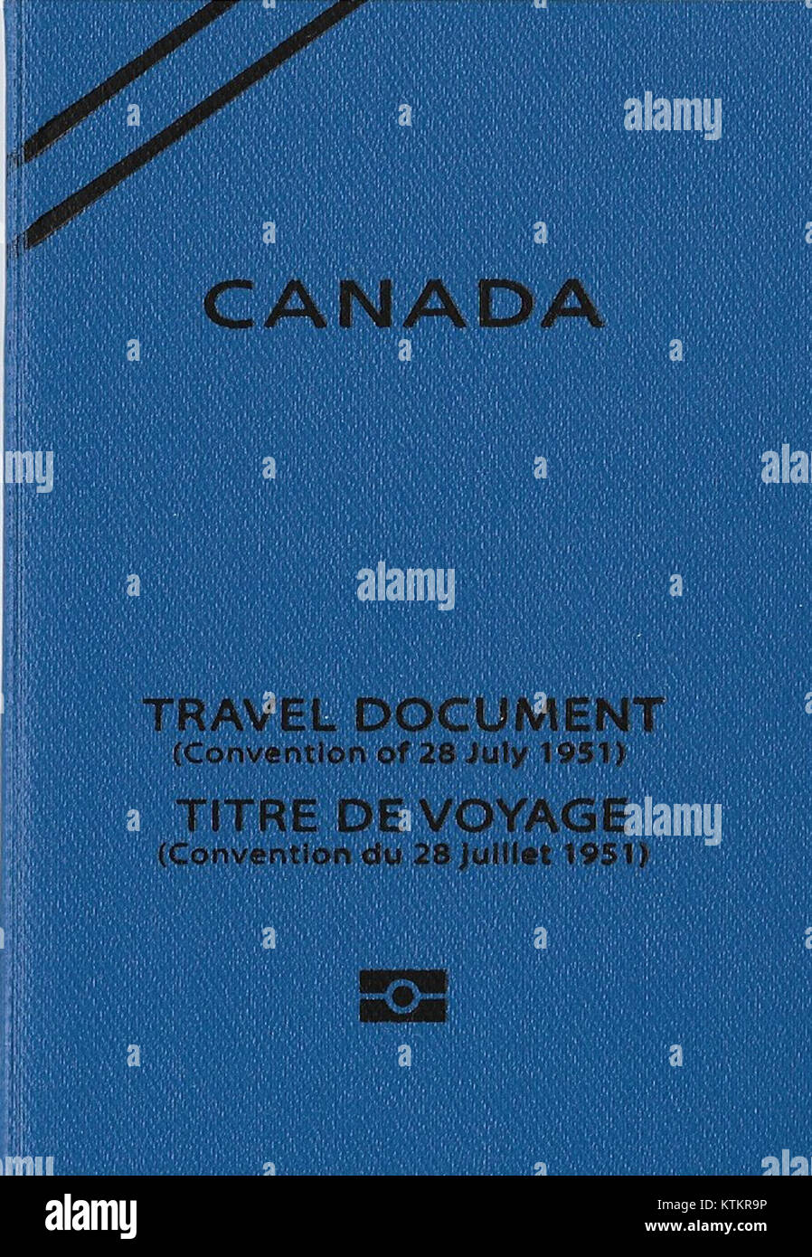 This image shows the front cover of a Canadian travel document issued ...
