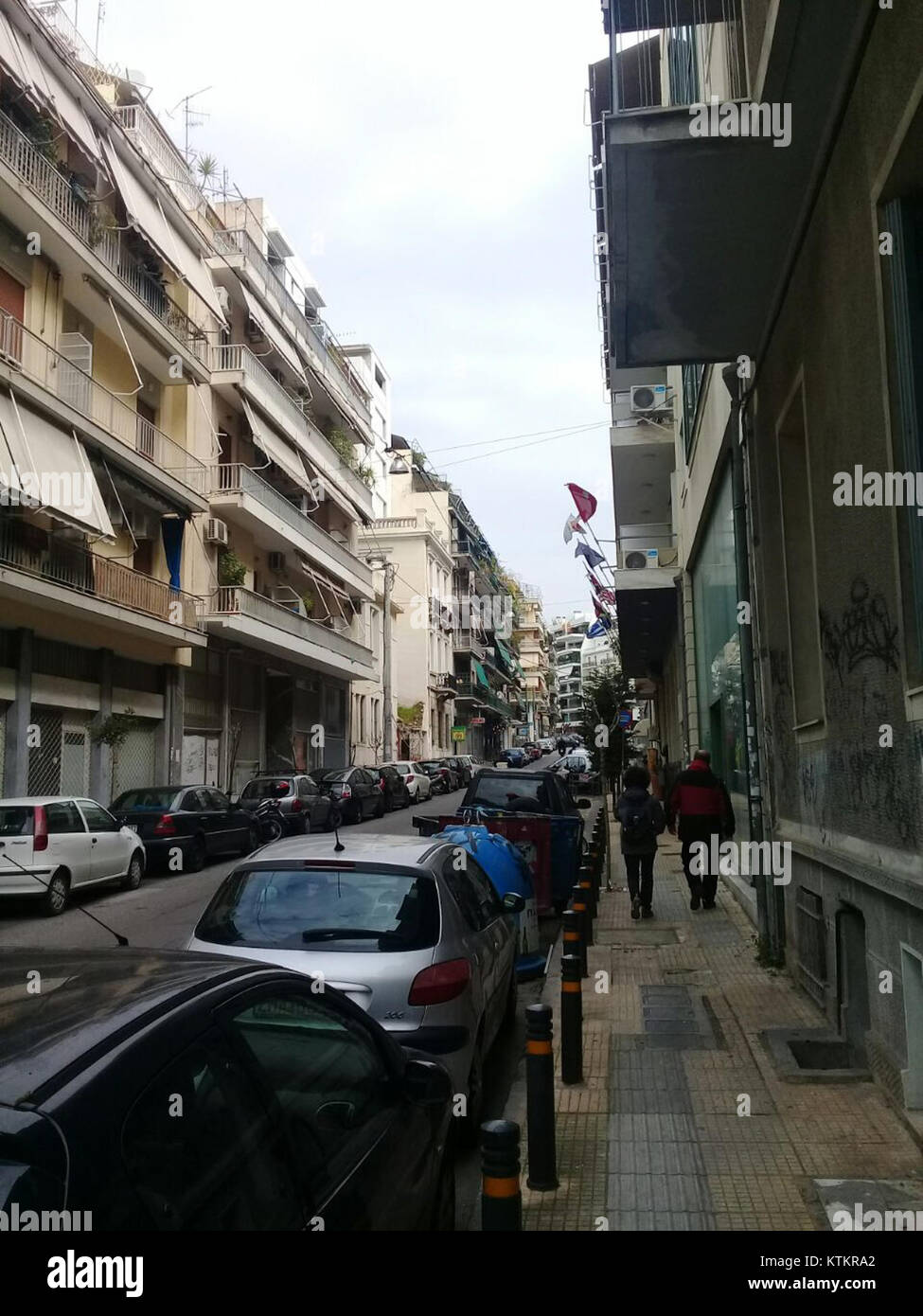A photograph from Athens on March 15, showing a street scene in the ...