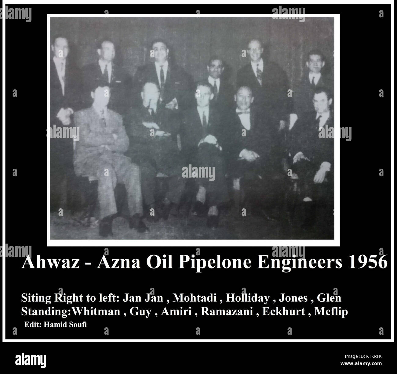 This photo from 1965 shows engineers working on the Azna Oil Pipeline ...