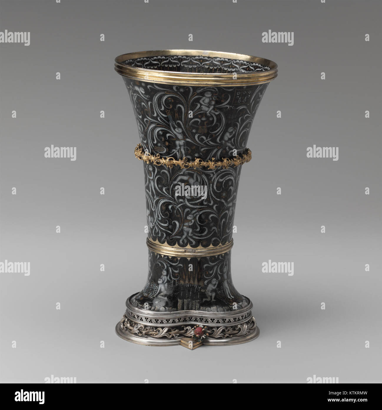 This beaker, housed in the MET collection, features a detailed design ...