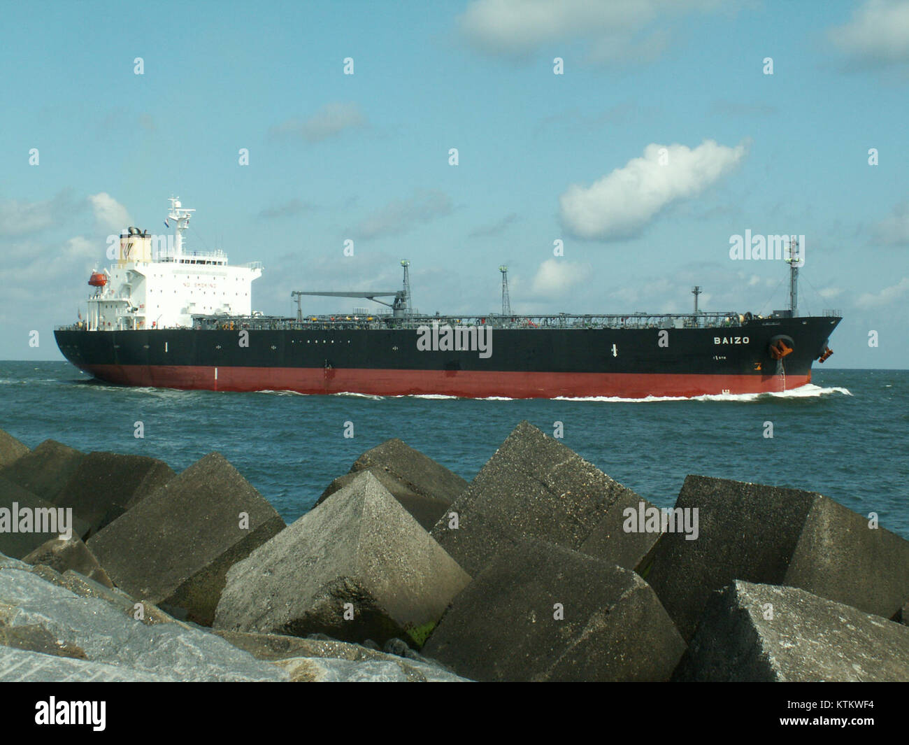 The Baizo P3 is seen approaching the Port of Rotterdam on August 6 ...
