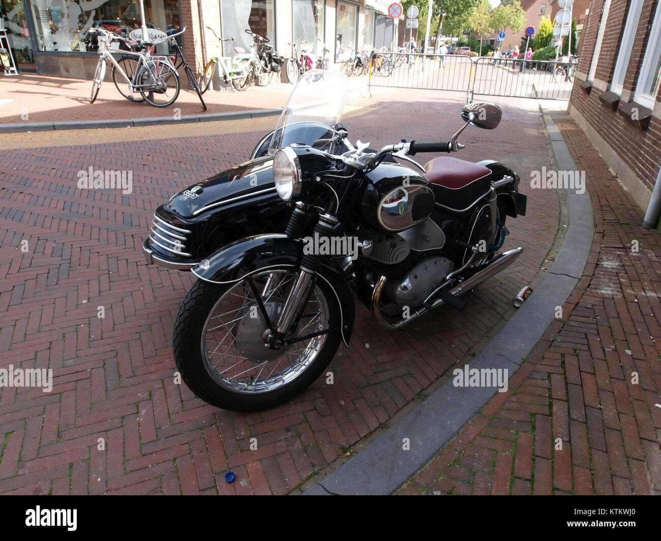 A photograph of an Auto Union motorcycle, capturing the sleek design ...