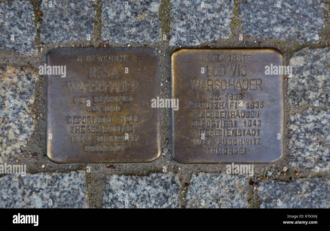 The Stolpersteine at Breite Strasse 39 in Beeskow commemorate Rosa and ...