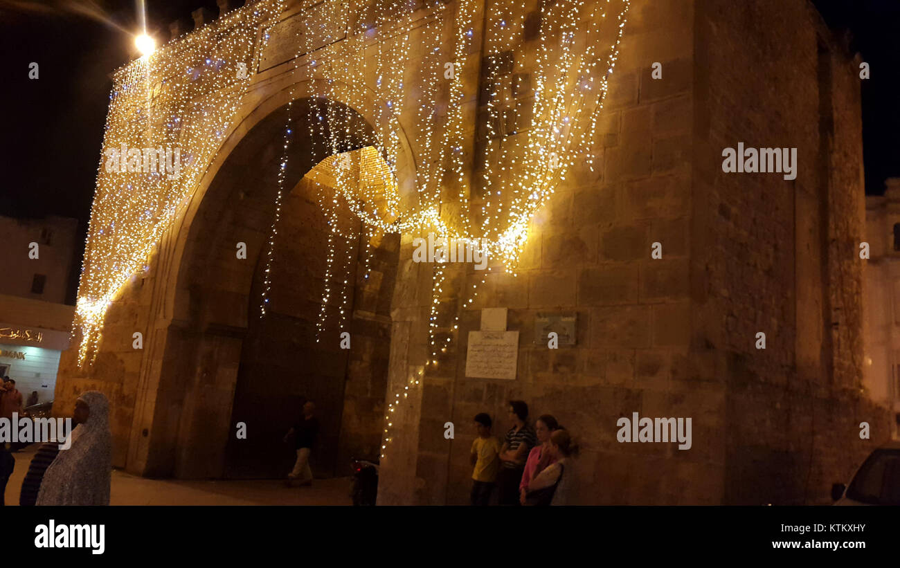This image captures a nighttime scene of Beb Bhar, a location known for ...
