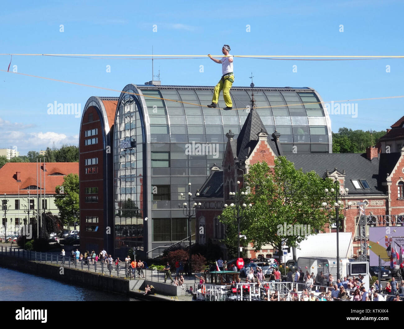This image captures a moment from the 2017 BDG Slackline Games, an ...
