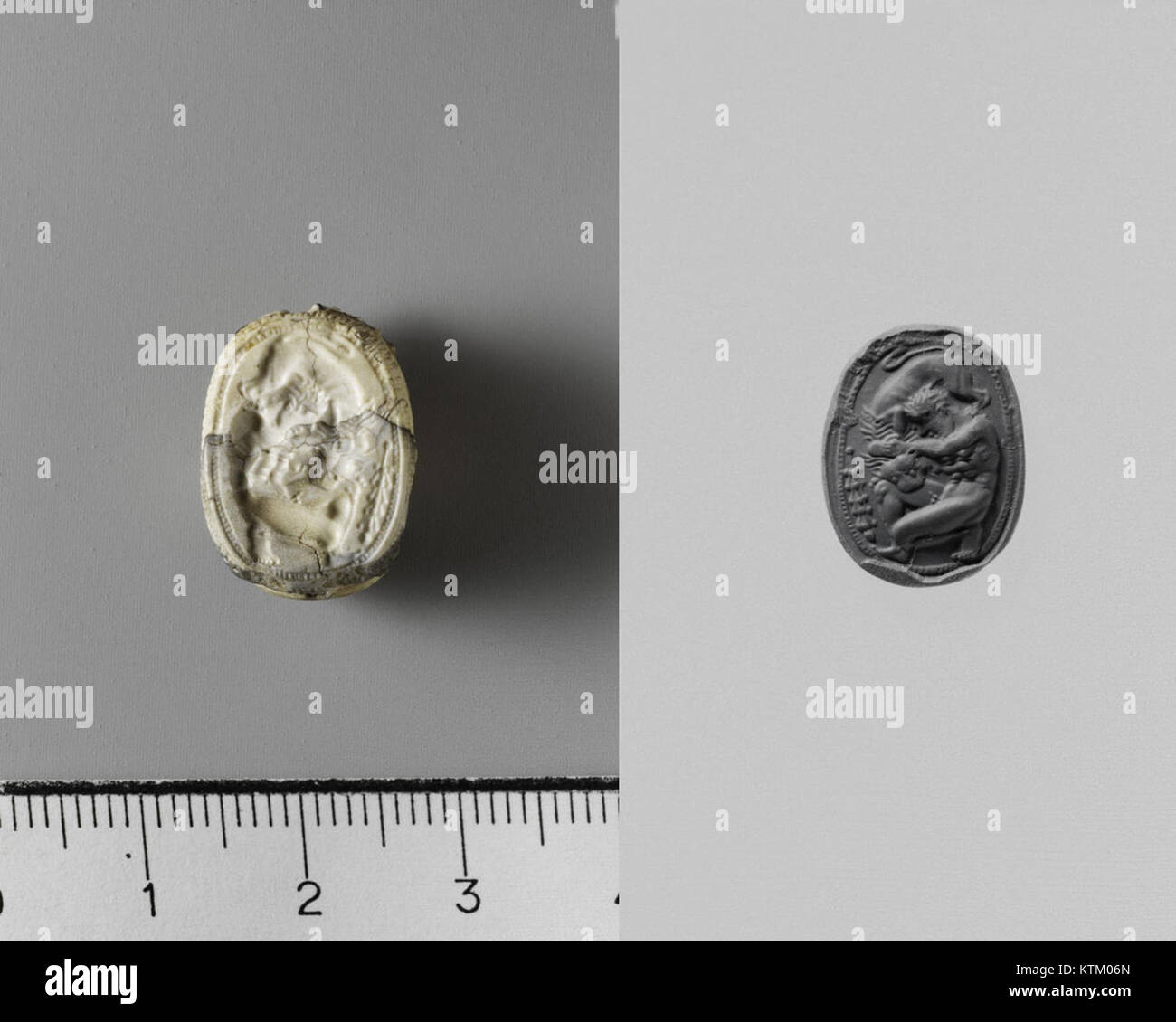 This banded agate scarab, an ancient Egyptian artifact, features ...