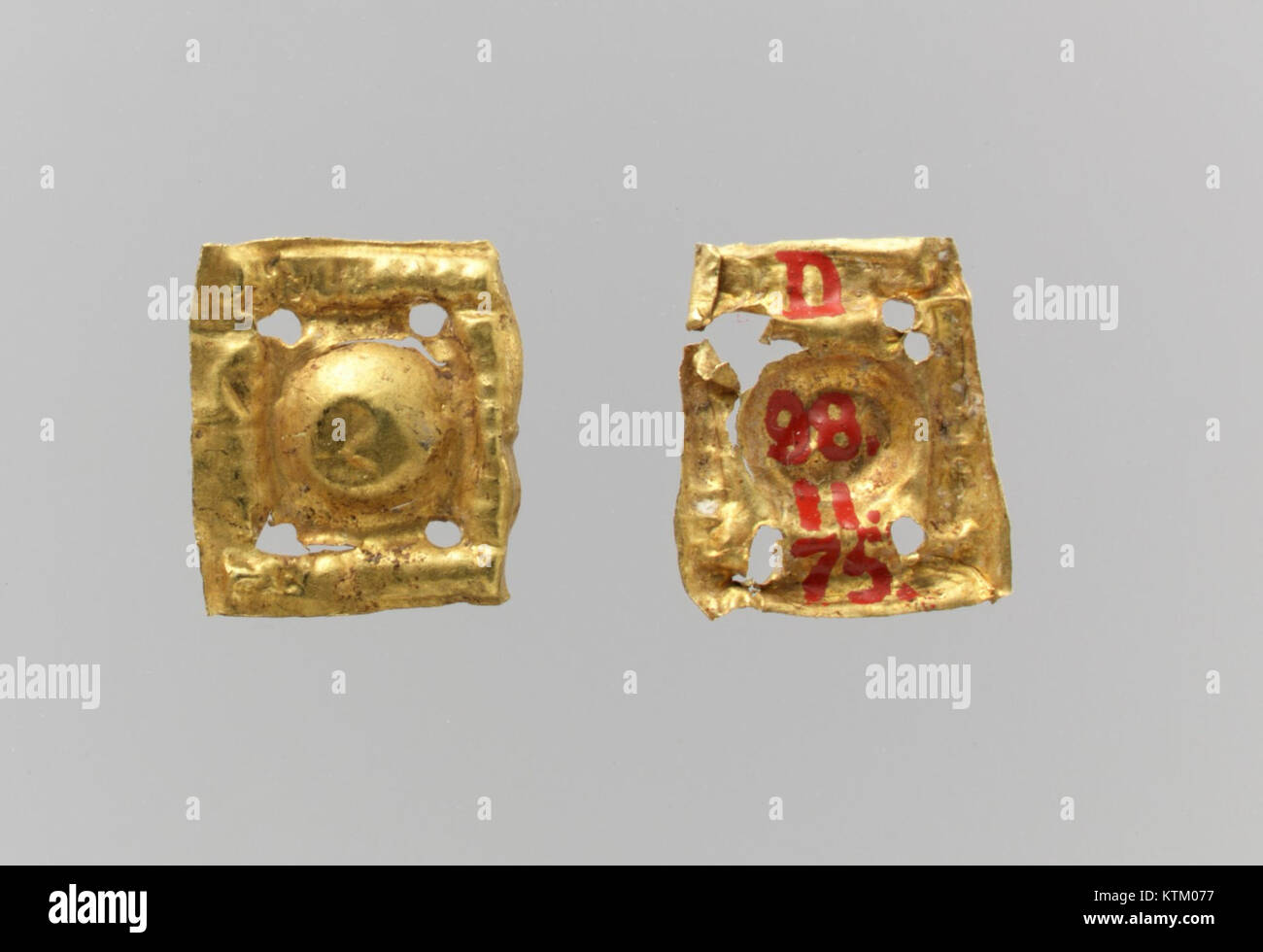 Photograph of square bead ornaments, cataloged under MET DP30702 ...