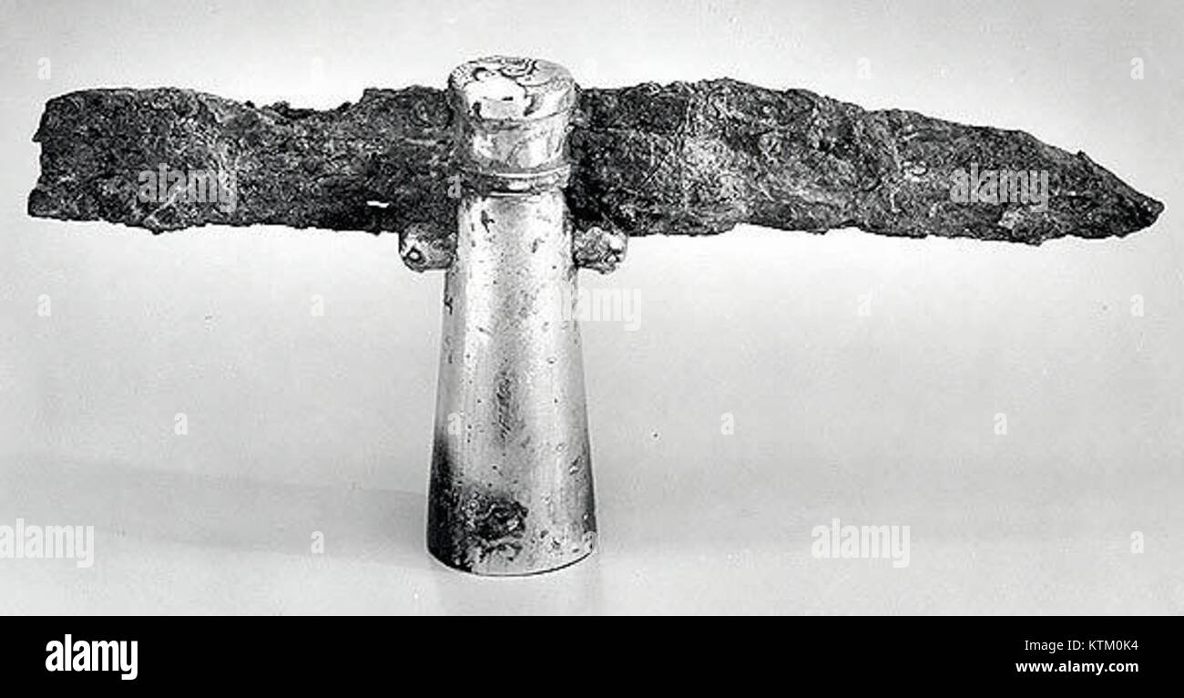 This axe head, cataloged as MET hb65 4a, is a notable example of ...