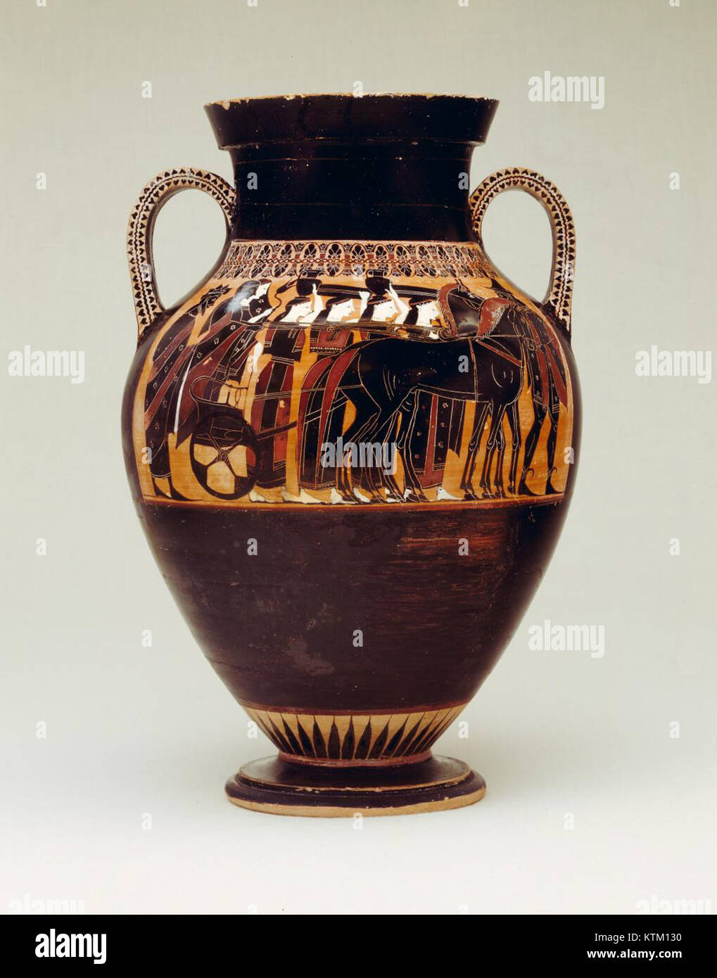 A black-figure amphora dating from circa 540 BCE, showcasing ancient ...