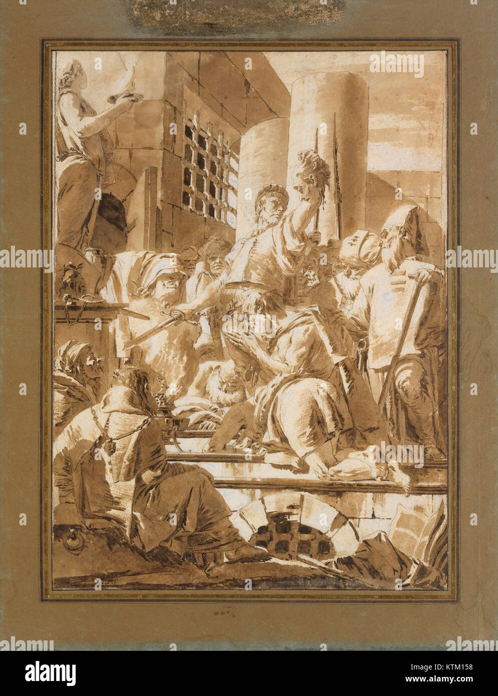 This artwork, titled 'Beheading of Two Male Saints,' depicts a ...