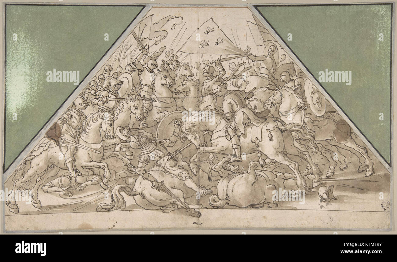 The 'Battle Scene' is a historical artwork housed in the Metropolitan ...
