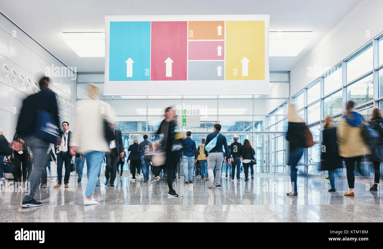 rush hour at a trade fair entrance Stock Photo - Alamy