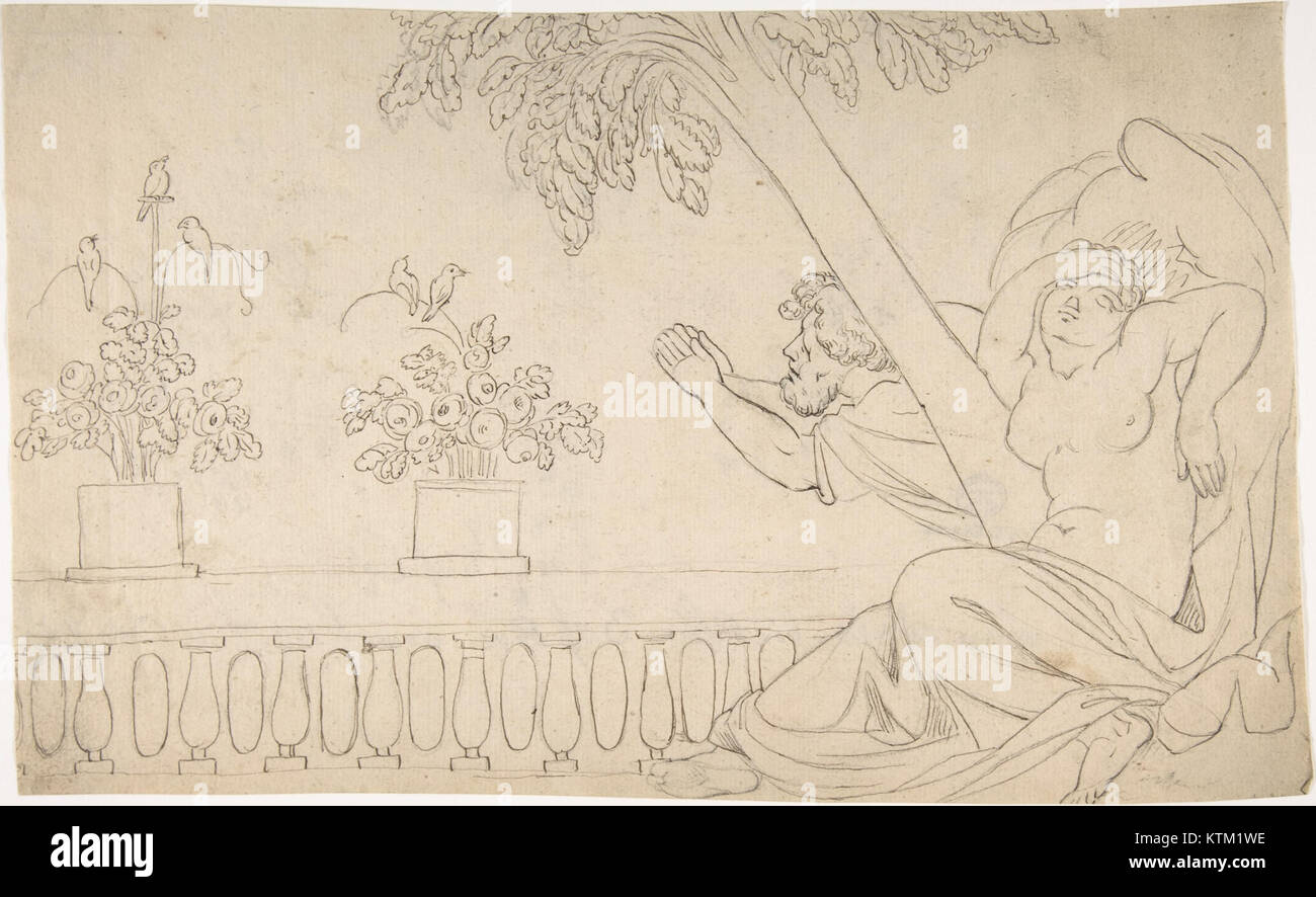 An artwork depicting a beseeching couple under a tree, housed in the ...