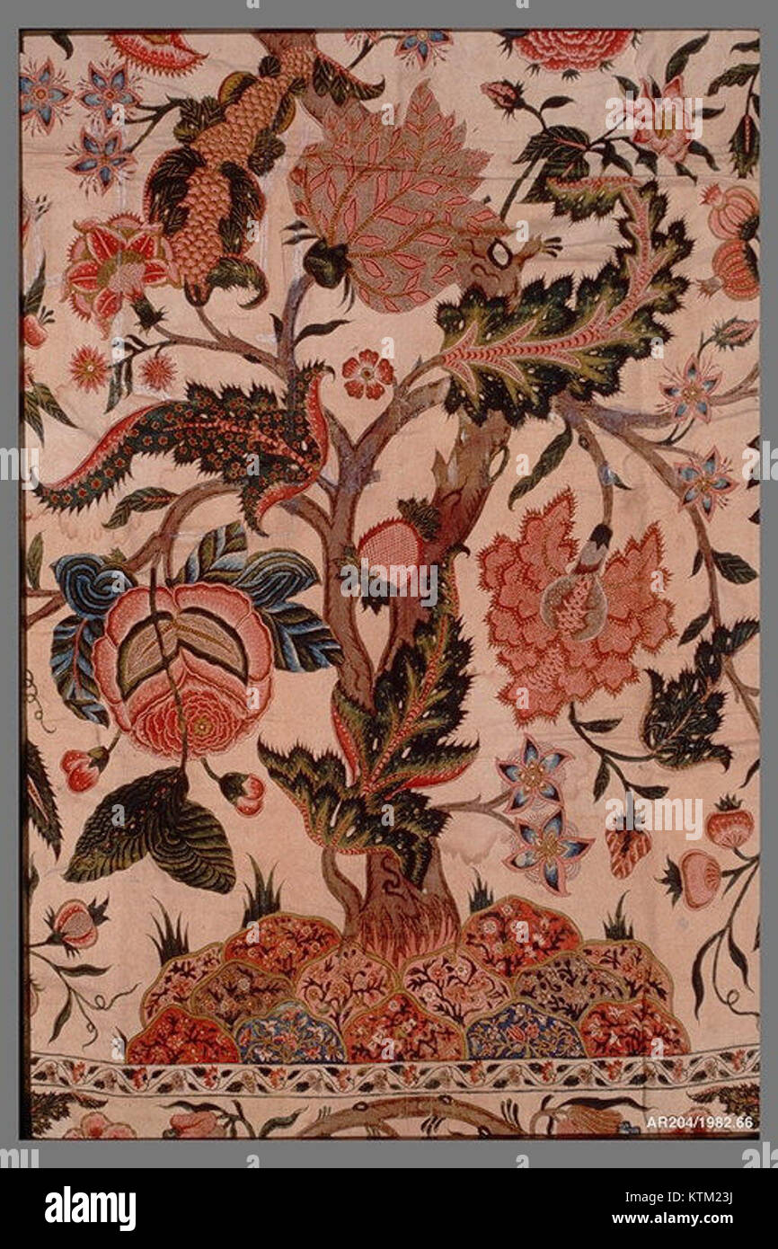 This bed cover, known as a Palampore, is an example of traditional ...