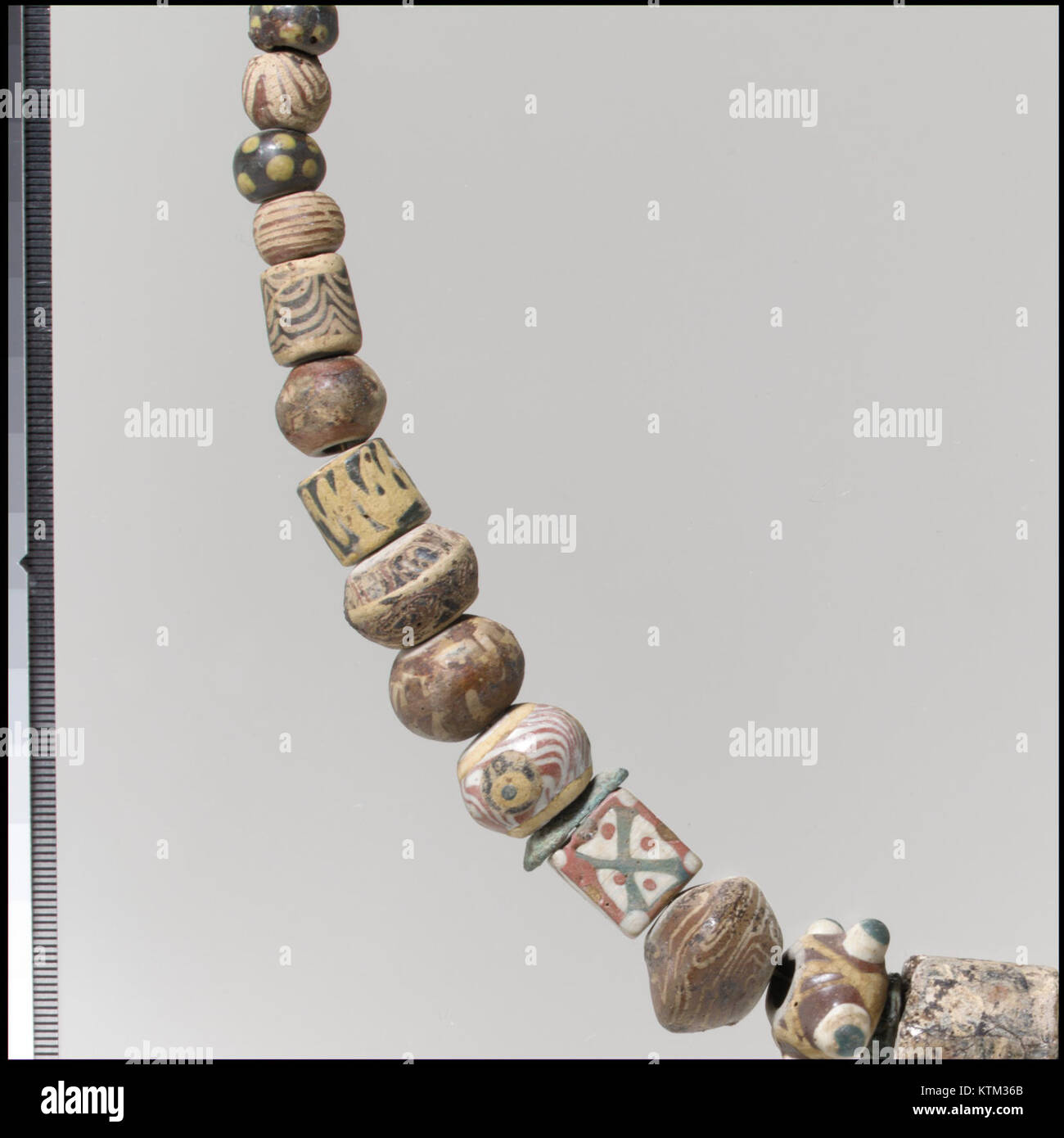 The beads from a necklace, part of the MET collection, are a historical ...